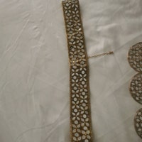 9 Yards Narrow Scalloped Golden Drop Pearl Trim Lace, Dupatta Saree Suit Border Ribbon Lace ...