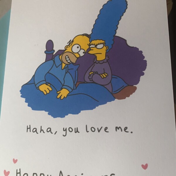 Homer and Marge Simpson, Simpsons Funny Anniversary Card, Funny ...