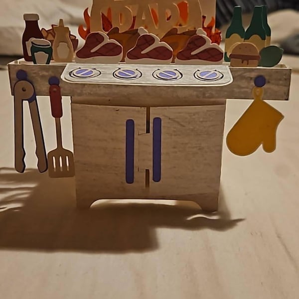 Pop-up Grill Card | SVG, DXF, EPS 3D Card Cut File | Cricut Silhouette ...