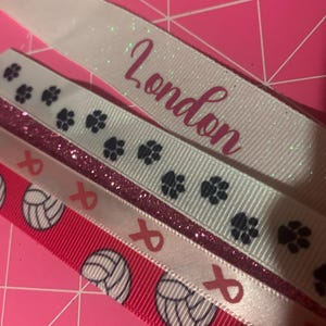 Pink Football Powder Puff Game Breast Cancer Awareness 7/8 Grosgrain ...