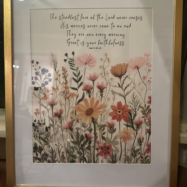Art Print, Wildflower Art, Steadfast Love of Lord Never Ceases ...