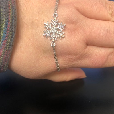 Swarovski Crystal Rhinestone Dainty SNOWFLAKE Bracelet Snow Flake ...