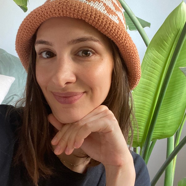 Single Stripe Bucket Hat, Summer and Spring Hat, Festive Cotton ...