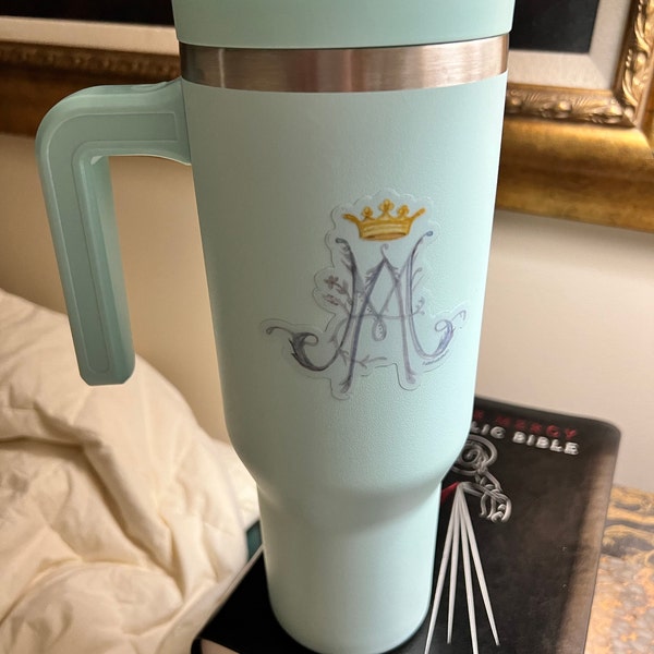 Auspice Maria Sticker, Catholic Sticker, Virgin Mary, Ave Maria CLEAR ...