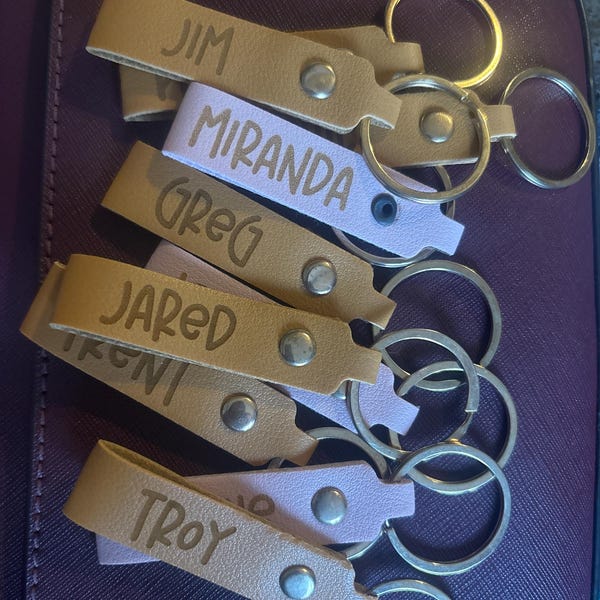 Leather Keychain - Etsy