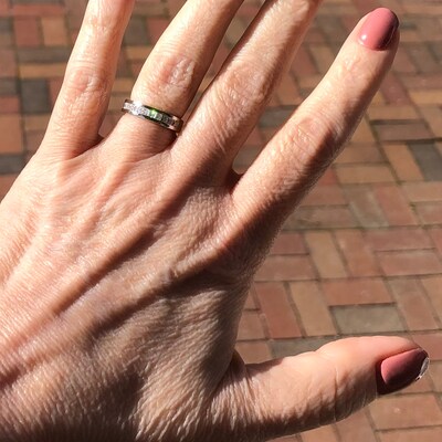 14K Gold Scattered Diamond Ring 3MM Flush Set Diamond Wedding Band VS-FG Certified Lab Diamond ...