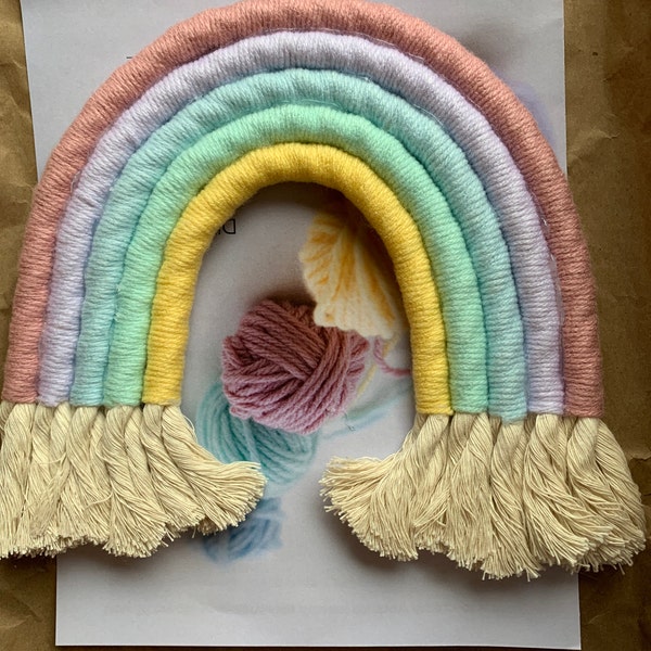 CUSTOM RAINBOW Choose Your Own Colours Macrame Fibre Art Rope Rainbow ...