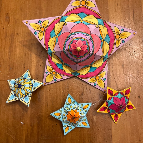 3D Star Ornaments to Color, Craft and Decorate Your Home for Christmas ...