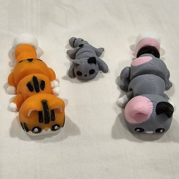 Cute Flexy Kitty Fidget Toy - 3D Printed Desk Accessory, Stress ...