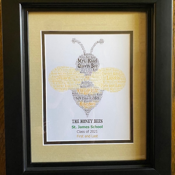 Digital BEE Bumblebee Honey Bee Word Cloud Art - Makes Great Teacher ...