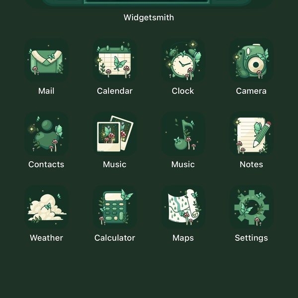 Cute Frog Desktop Wallpaper Pack Mushroom Cottage Core Folder Icons for ...