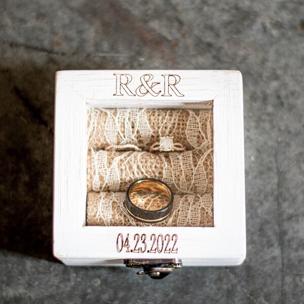 Rustic Ring Bearer Box Reclaimed Wood Ring Box Wood Ring Box Wedding ...