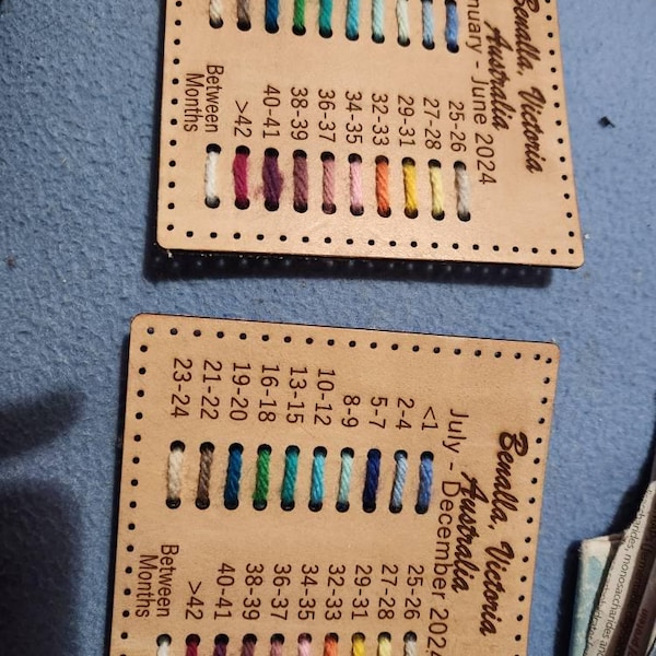 Leather Yarn Chart | Sew-on Temperature Blanket Tag | Color Chart ...