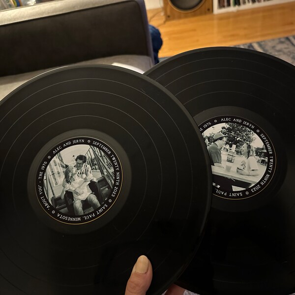 Custom Label for 12 Inch Vinyl Record, Bold Text Personalized Matte ...