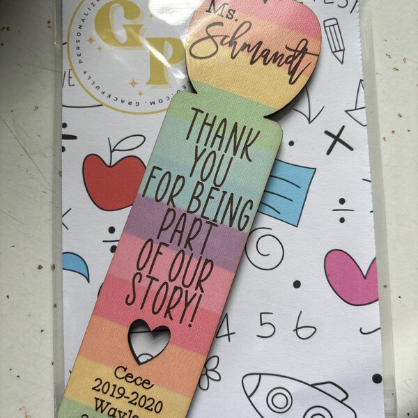 Teacher Bookmark, Teacher Appreciation Gift, Christmas Teacher Gift ...