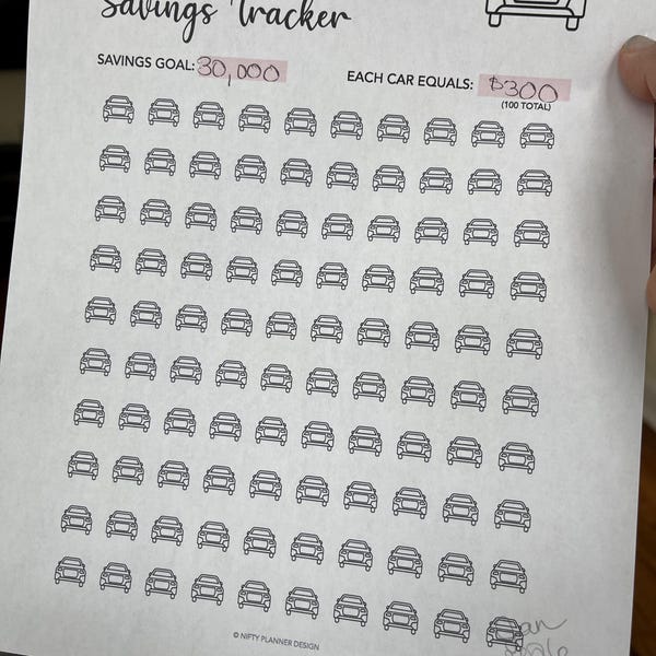 Car Saving Tracker Printable, Car Fund Savings Tracker, Money Saving ...