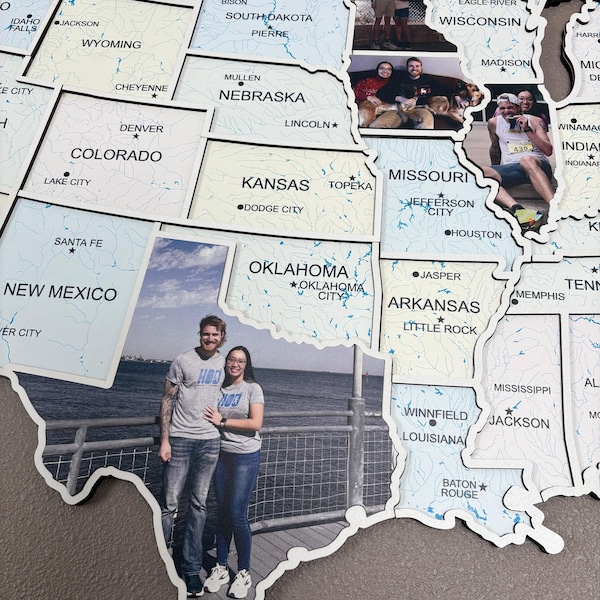 Custom USA Map, 50 States Photo Map, US Picture Map, Travel Memories on ...