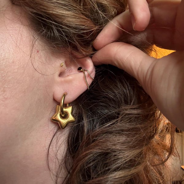 Star Hoops | Hypoallergenic Y2k Grunge Alt Goth Punk Edgy Chunky ...