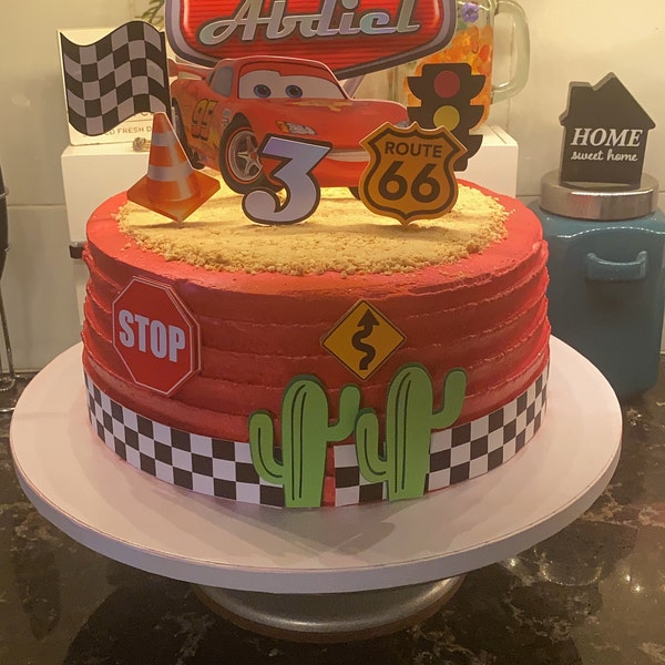Cars Cake Topper, Custom Cake Topper, Personalized Cars Cake Topper ...