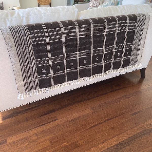 Indian Handmade Wool Throw Blanket | Bhujodi Blanket | Wool Blanket in ...