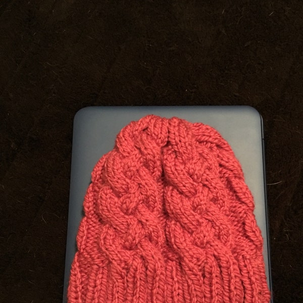 Pattern - Braided Cable Knit Hat Pattern - Etsy