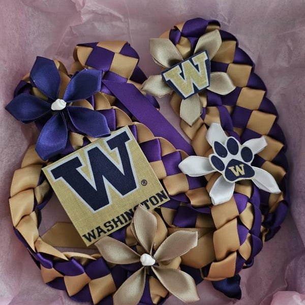 DOUBLE Strand Graduation Lei Any Colors Any Name Customize Grad Lei ...