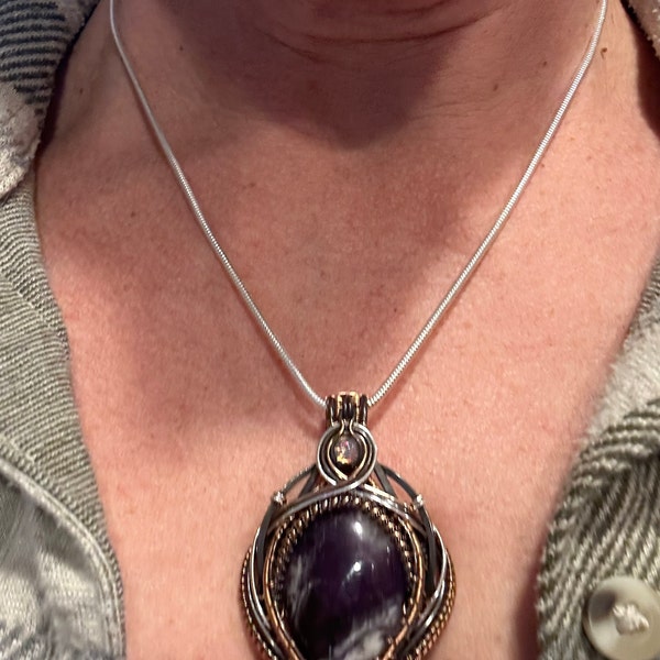 Blue Labradorite Skull Sterling Silver Wire Wrap With Opal - Wire ...