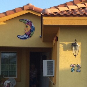 METAL MOON Wall Decor, Hand Painted Metal Art, Moon Wall Hanging, Moon ...