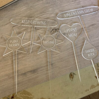 Set of 3 Plant Tags, Custom Plant Tags, Plant Labels, Acrylic Plant ...