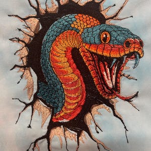 Viper Strike Machine Embroidery Design, Viper Mascot Machine Embroidery ...