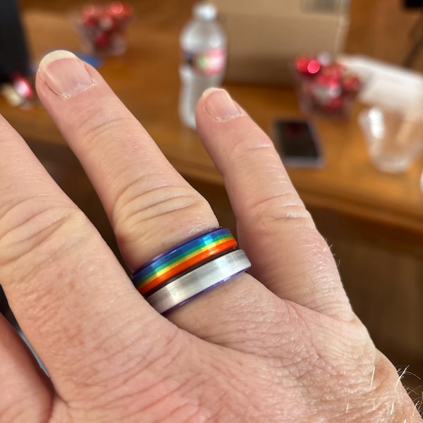 LGBTQ+ Fidget Rings, Pride Flag Fidget Rings, Pride Month, LGBTQ+ Flag ...