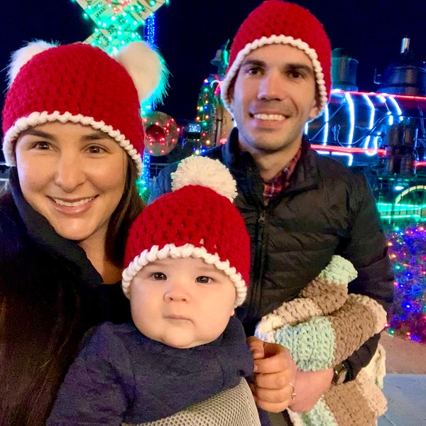 Family Crochet Hat Set, Matching Crochet Hats, Family Set, Matching ...