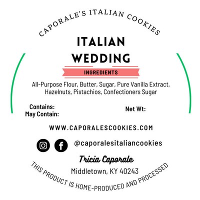 Cottage Food Label Home Baked Goods Label Printable Food Label Cottage ...