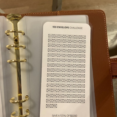 100 Envelope Challenge Tracker Laminated A6 Cash Tracker - Etsy