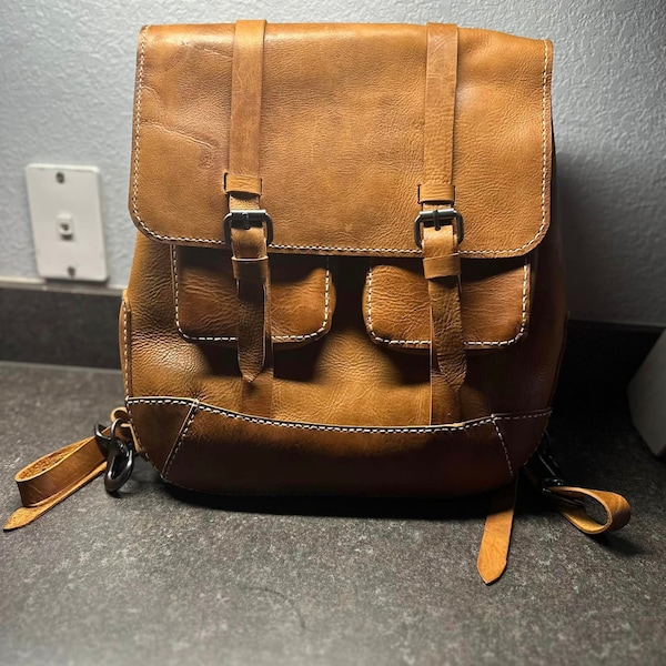 Leather Backpack Pattern With Video Tutorial Large Size/laptop Bag ...