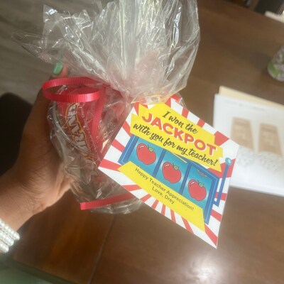 Jackpot Teacher Appreciation Printable Tag, Teacher Gift, End of the ...