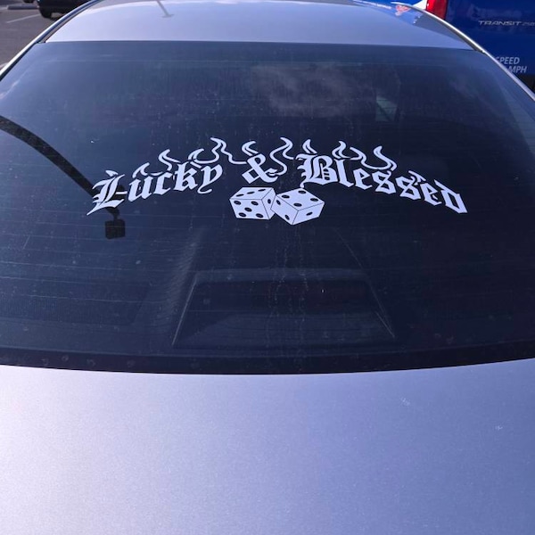 Lucky & Blessed Dize Windshield Rear Window Decal Car Sticker Banner ...