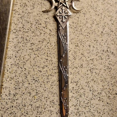 The Lilith Hair Dagger, Witch Hair Stick, Witch Hair Sword, With Athame ...
