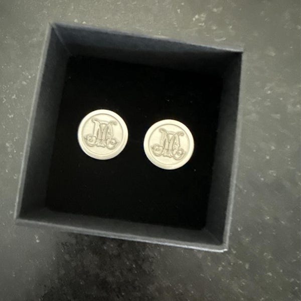 Silver Personalised Monogram Cufflinks, Engraved Cufflinks, Custom ...