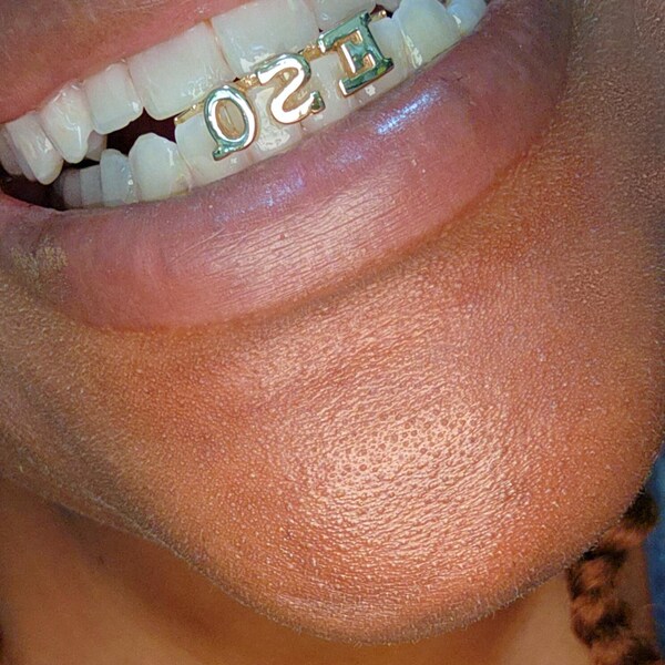 Custom Open Face Canines With Gap Bar 8k, 10k, 14k or Silver Yellow ...