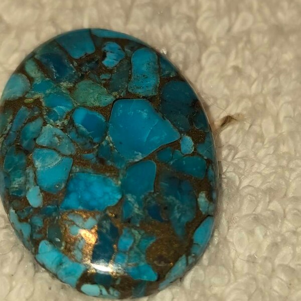 10 Pieces Blue Mohave Turquoise Oval Shape Loose Smooth Polished ...