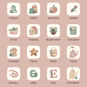 Book Lover App Icons, Bookworm Ios Icons, iPhone Icons for Book Lovers ...