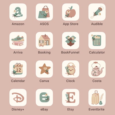 Book Lover App Icons, Bookworm Ios Icons, iPhone Icons for Book Lovers ...