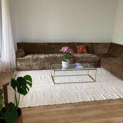 Large White Rug 170x240 Cm, White Area Rug, Abstract Living Room Rug ...