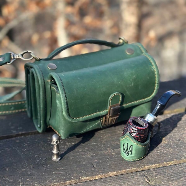 Leather Pipe Case Leather Case for Tobacco Personalized Pipe Case Gift ...
