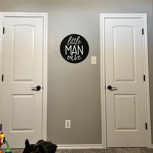 LARGE Little Man Cave Round 3D Wooden Sign || Boys Room Decor || Baby ...