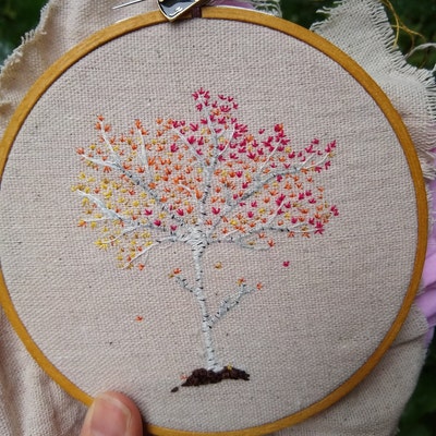 Autumn Silver Birch Tree Embroidery Pattern Kit DIY PDF Download Craft ...