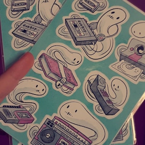 Haunted 80s Retro Dead Format Ghost Sticker Sheet | Etsy Canada