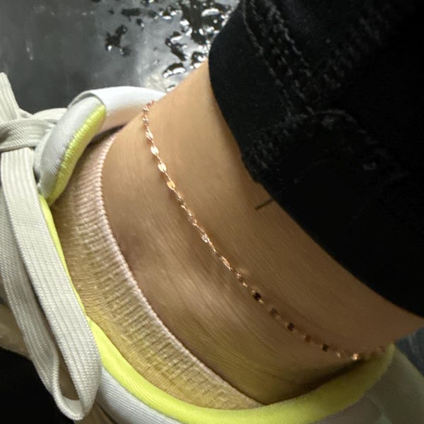 14K Gold Glitter Chain Y Drop Necklace, Flat Link Chain Y-drop Chain ...