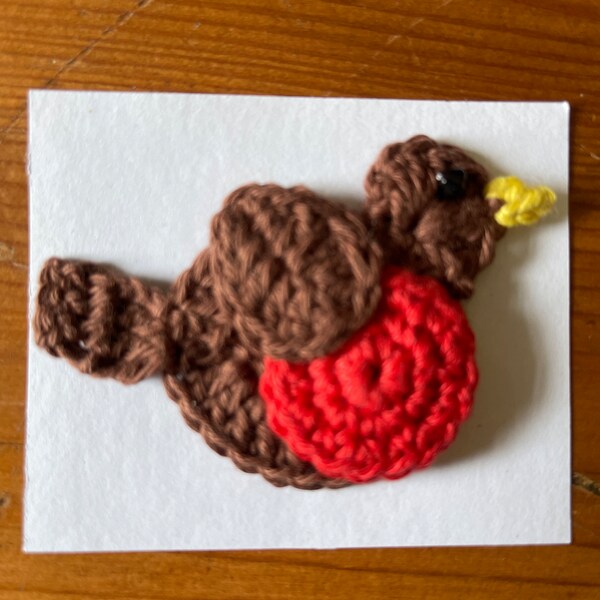 Robin Applique,crochet Christmas Robin Applique,robin Motif ...